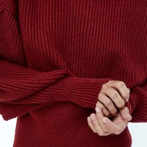 Zara | Sweaters | Zara Red Ribbed Sweater | Poshmark